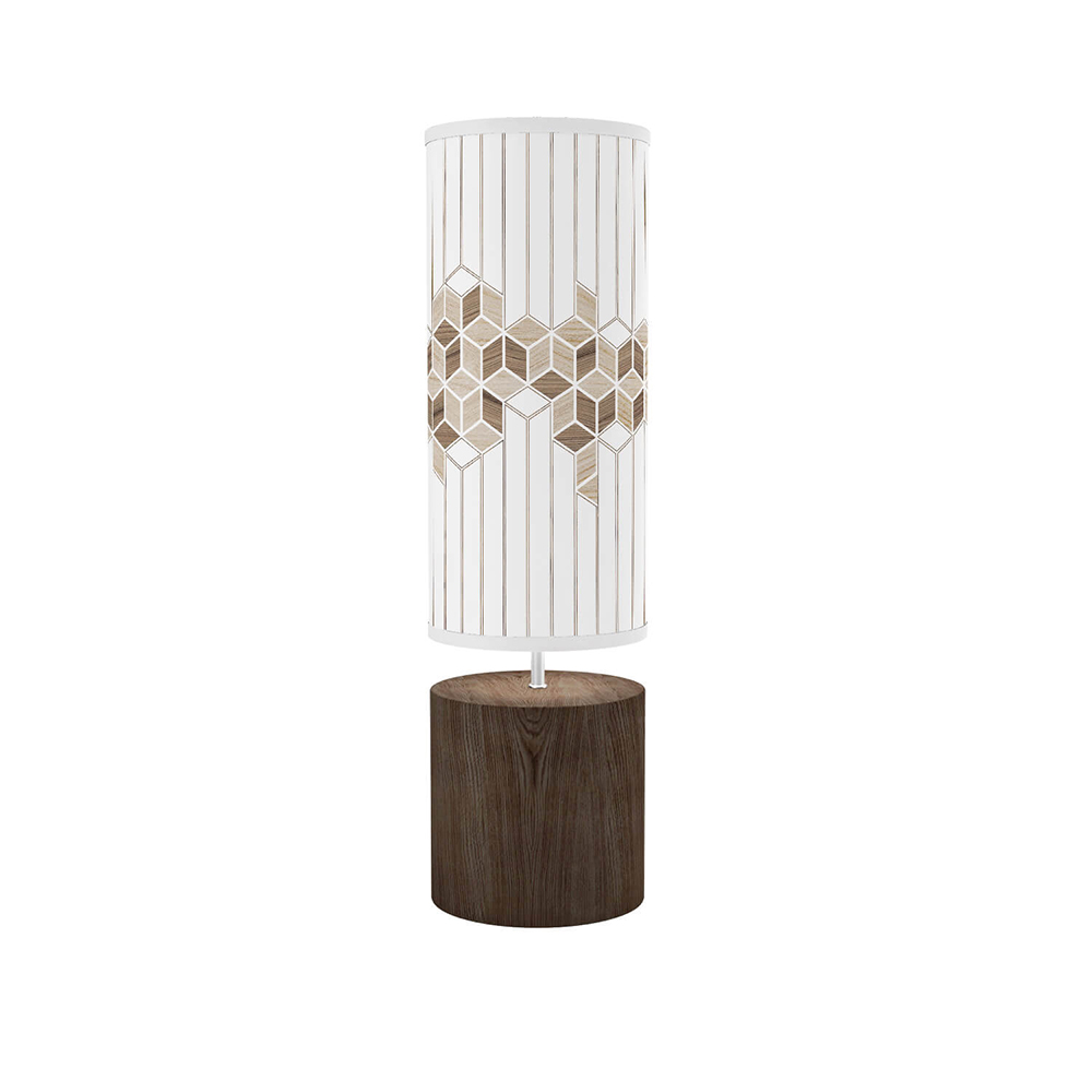 cube printed shade column table lamp - jefdesigns
